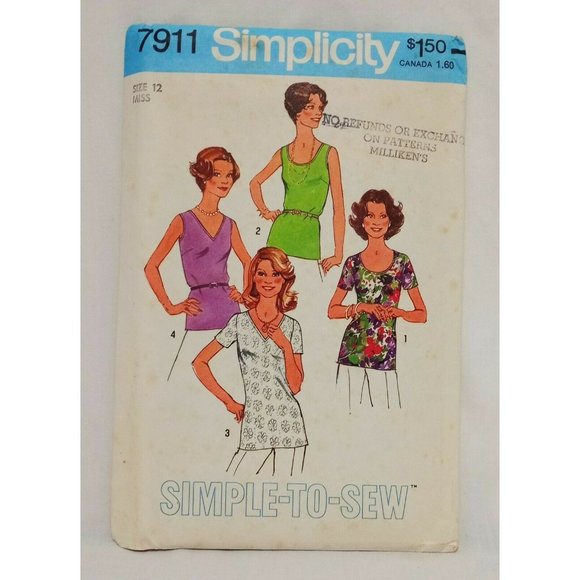 Simplicity | Office | Misses Top Shirts Sewing Pattern 791 Simplicity ...